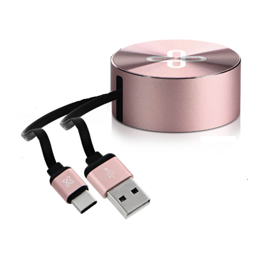 Cable Retráctil KlipXtreme KAC-110RG USB Tipo-C, 2.1A, Rose Gold – Percia