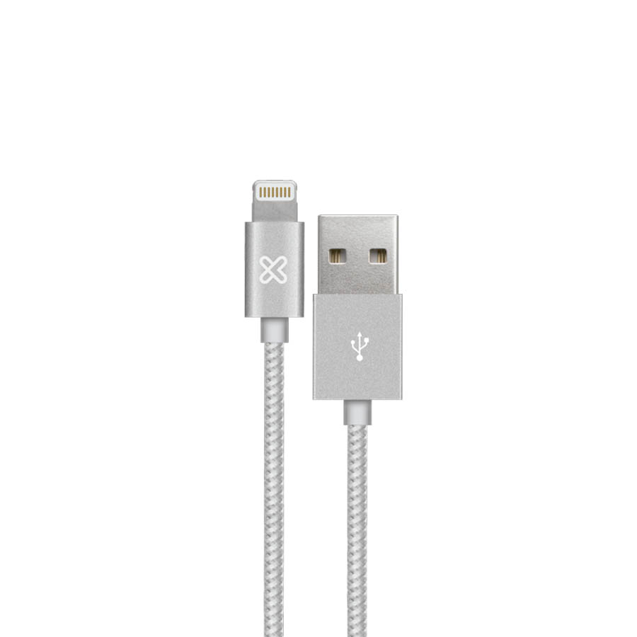 Klip Xtreme, USB cable, 4 pin USB Type A, 0.5 m, Pure silver, Braided ...